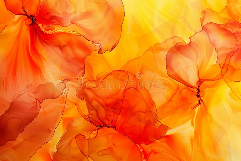 Alcohol Ink Orange Texture Fluid Ink Abstract Background Orange ...