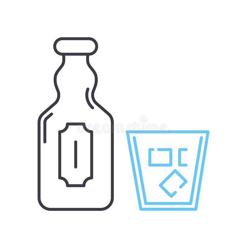 Alcohol Line Icon, Outline Symbol, Vector Illustration, Concept Sign ...