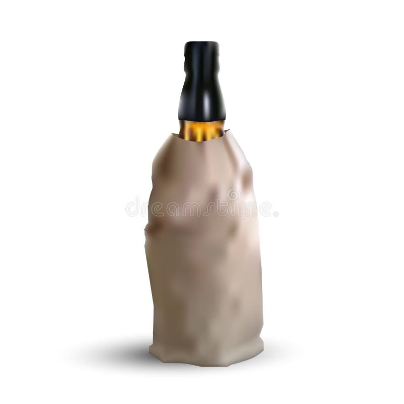 Alcohol in paper bag stock illustration. Illustration of rough - 67939534