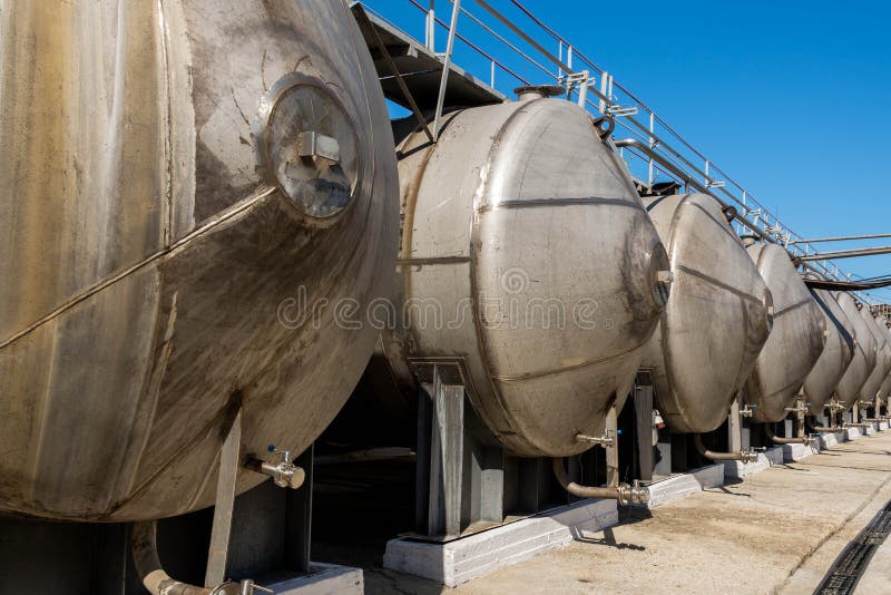 Alcohol factory stock photo. Image of steel, metal, wine - 154347676