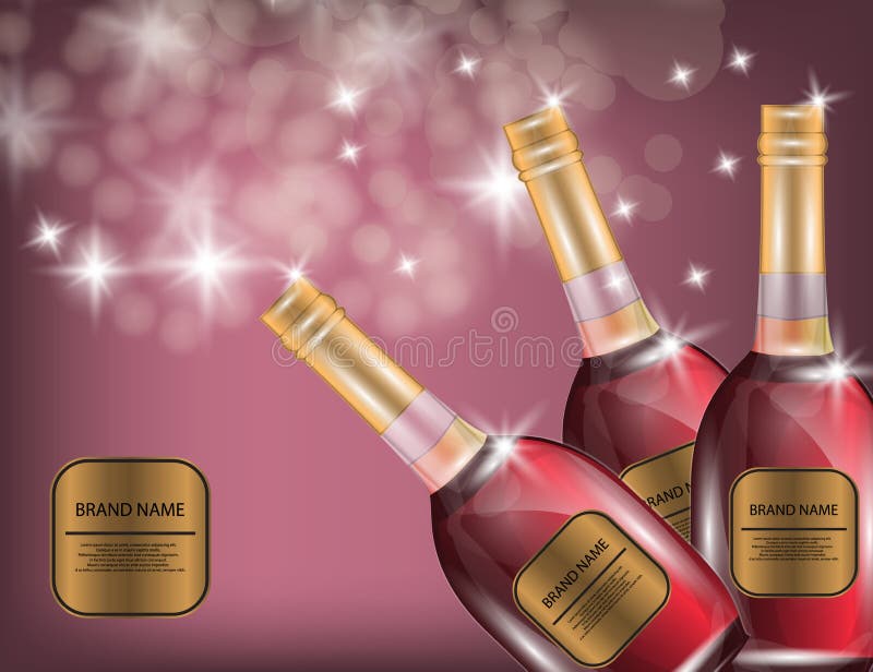 Alcohol, Red Wine, White Wine Bottles on the Sparkling Background for ...