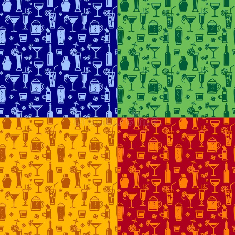 Alcohol seamless patterns stock vector. Illustration of menu - 164669029