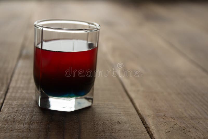 Alcohol Shot Drink Two Layers Red and Blue Stock Photo - Image of ...