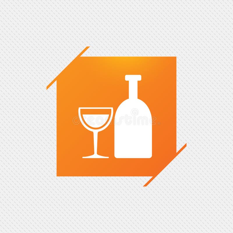 Alcohol Sign. Drink Symbol. Bottle with Glass. Stock Vector ...
