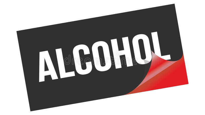 ALCOHOL Text on Black Red Sticker Stamp Stock Illustration ...