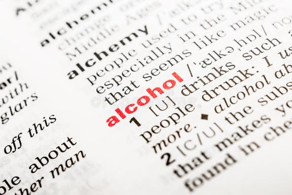 Alcohol Word Definition stock image. Image of dictionary - 37877153