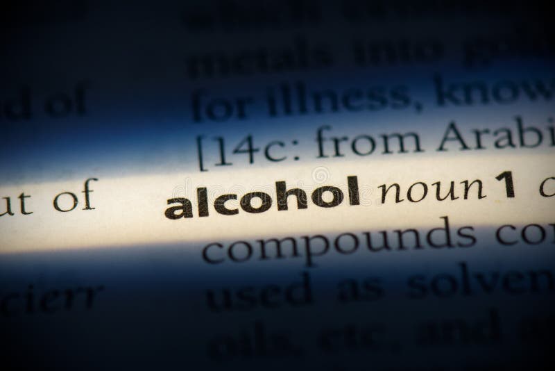Alcohol Word Definition stock image. Image of dictionary - 37877153