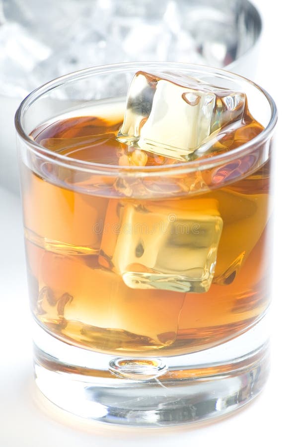 Alcoholic Beverage Whith Ice Cubes Stock Image - Image of scotch ...