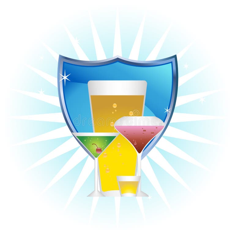 Alcoholic Beverages: Blue Shield Set with Star Stock Vector ...