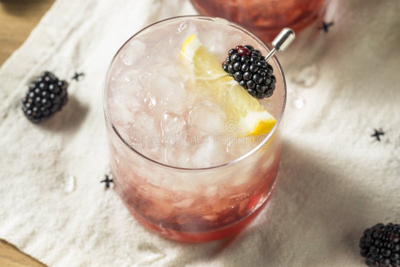 Alcoholic Blackberry Gin Bramble Cocktail Stock Photo - Image of drink ...