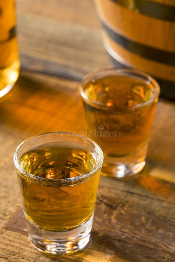 Alcoholic Brown Rum in a Shot Glass Stock Image - Image of shot, amber ...
