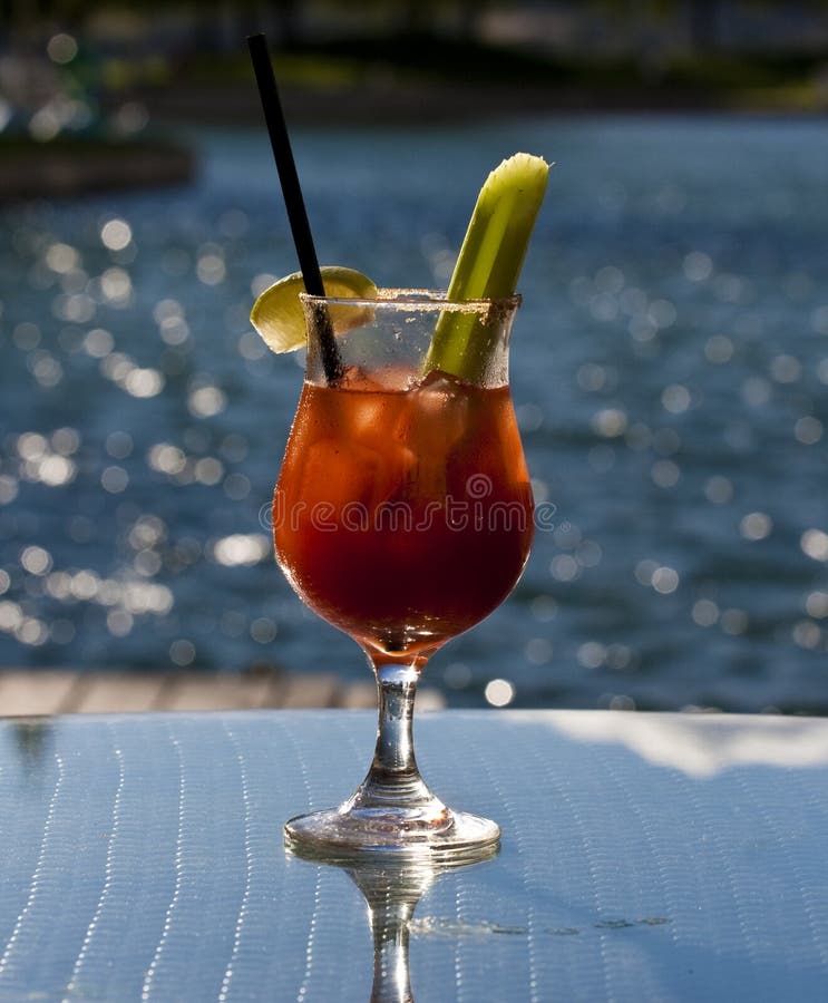 Alcoholic Caesar Beverage by the Beach Stock Photo - Image of ...