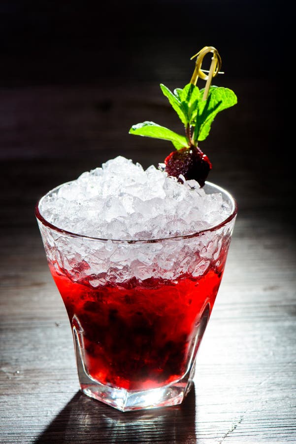 Alcoholic Cocktail with Black Currants Stock Image - Image of freshness ...