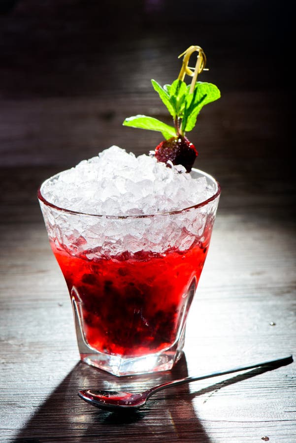 Alcoholic Cocktail with Black Currants Stock Image - Image of freshness ...