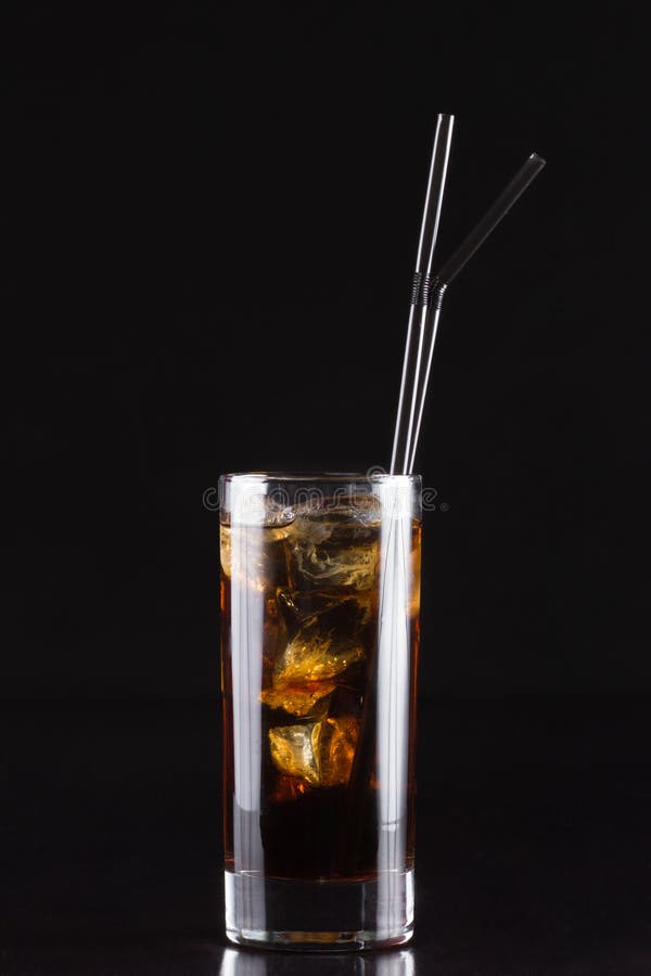 Alcoholic Cocktail with Coca Cola Stock Photo - Image of alcoholic ...