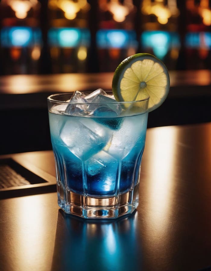 Alcoholic Cocktail in a Glass with Ice Stock Illustration ...