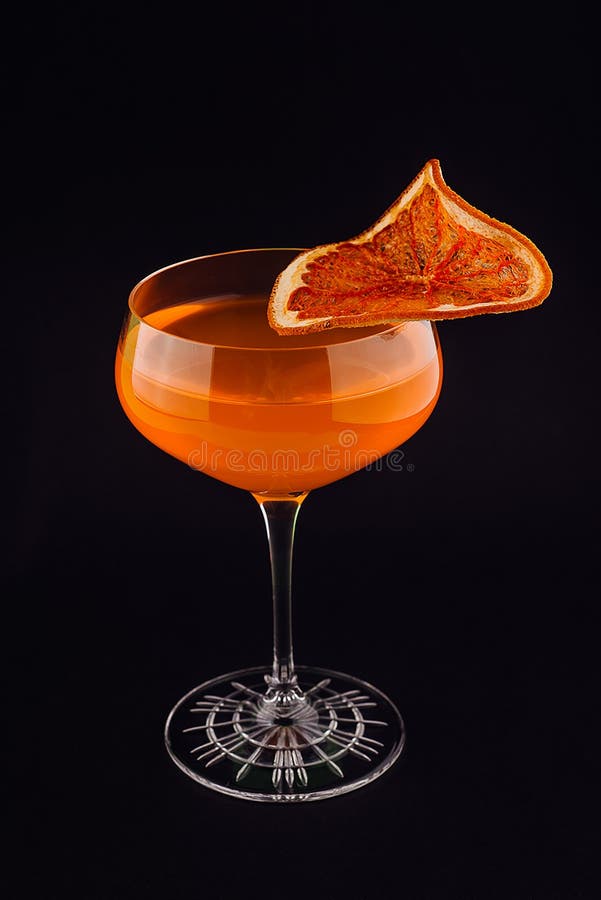 Alcoholic Cocktail in a Glass with a Slice of Orange Stock Image ...