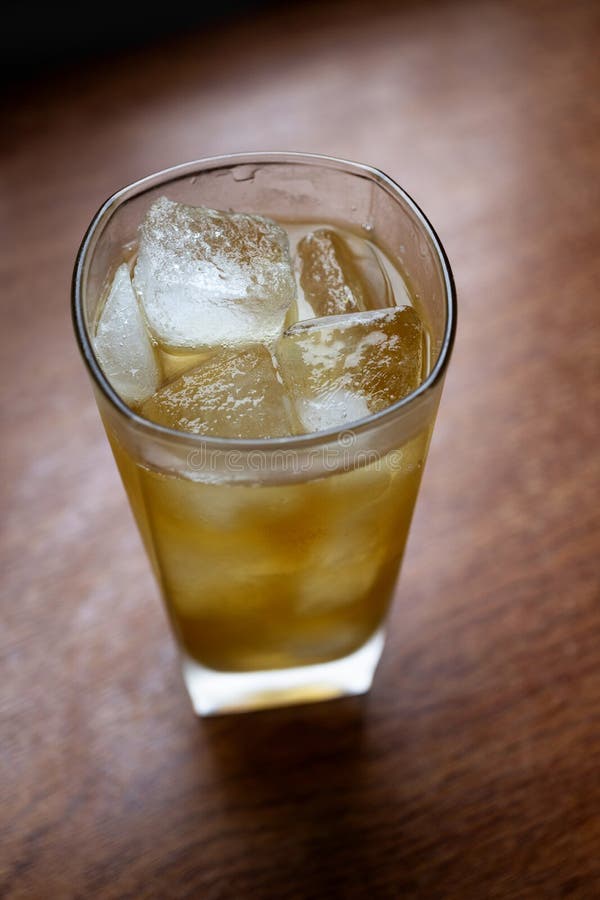 Alcoholic Cocktail with Ice and Whiskey Stock Image - Image of amber ...