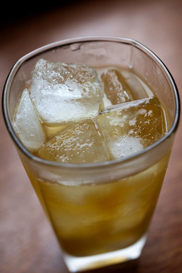 Alcoholic Cocktail with Ice and Whiskey Stock Image - Image of gold ...