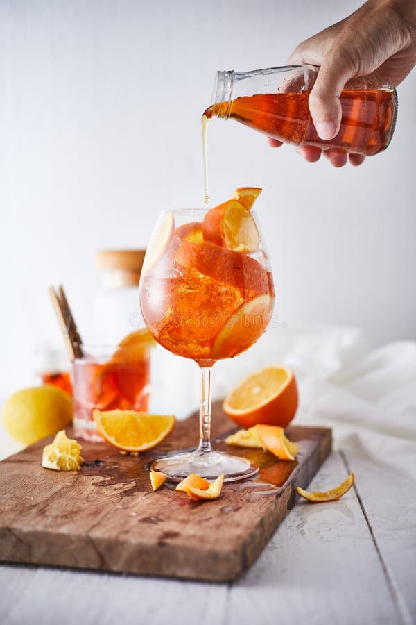 Alcoholic Cocktail with Orange Peel. Stock Photo - Image of juice ...