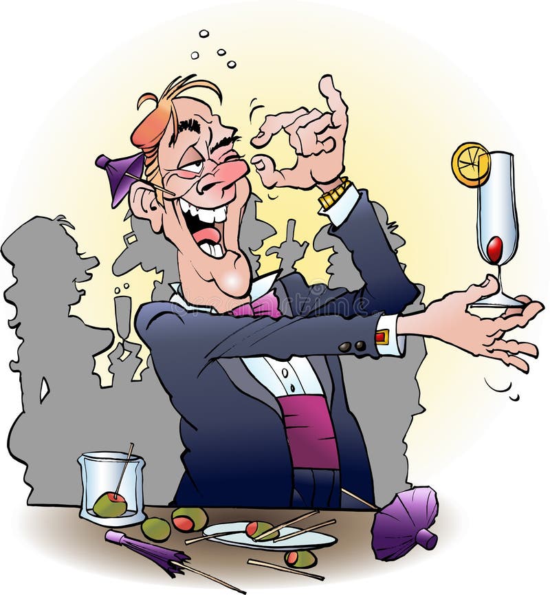 An Alcoholic at a Cocktail Party Stock Vector - Illustration of ...