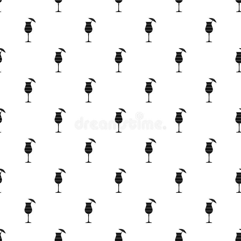 Alcoholic Cocktail Pattern, Simple Style Stock Vector - Illustration of ...