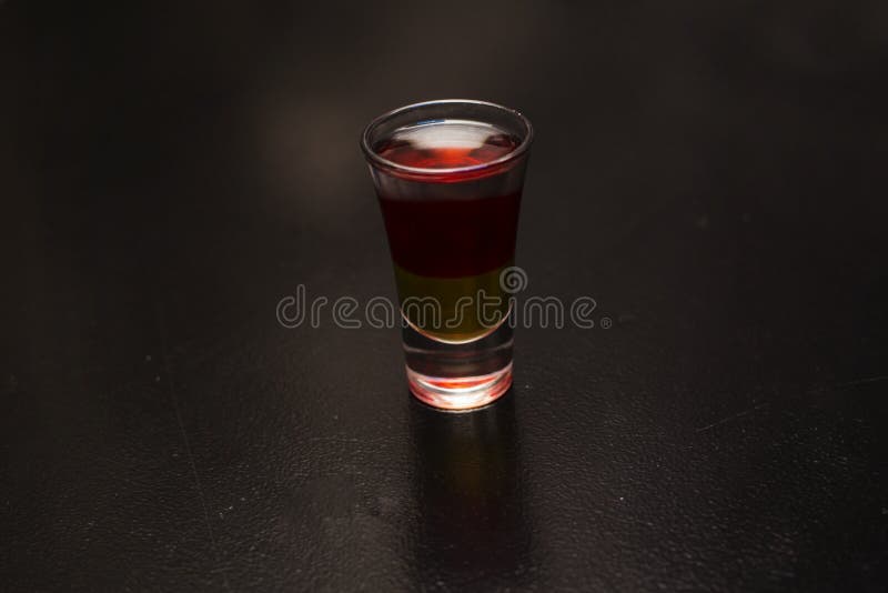 Alcoholic Cocktail Shot on Table Stock Image - Image of food ...
