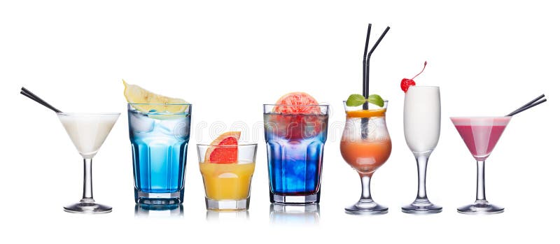 Cocktail Mix, Many Many Cocktails Next To Each Other Stock Image ...