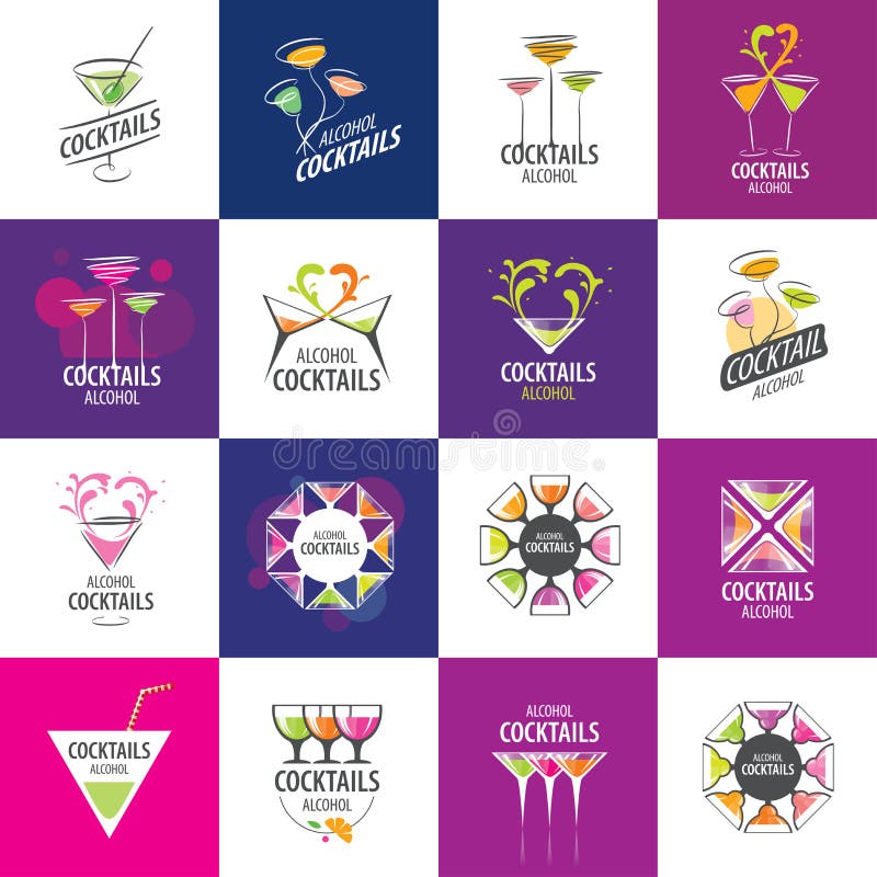 Alcoholic cocktails logo stock vector. Illustration of cool - 65810557