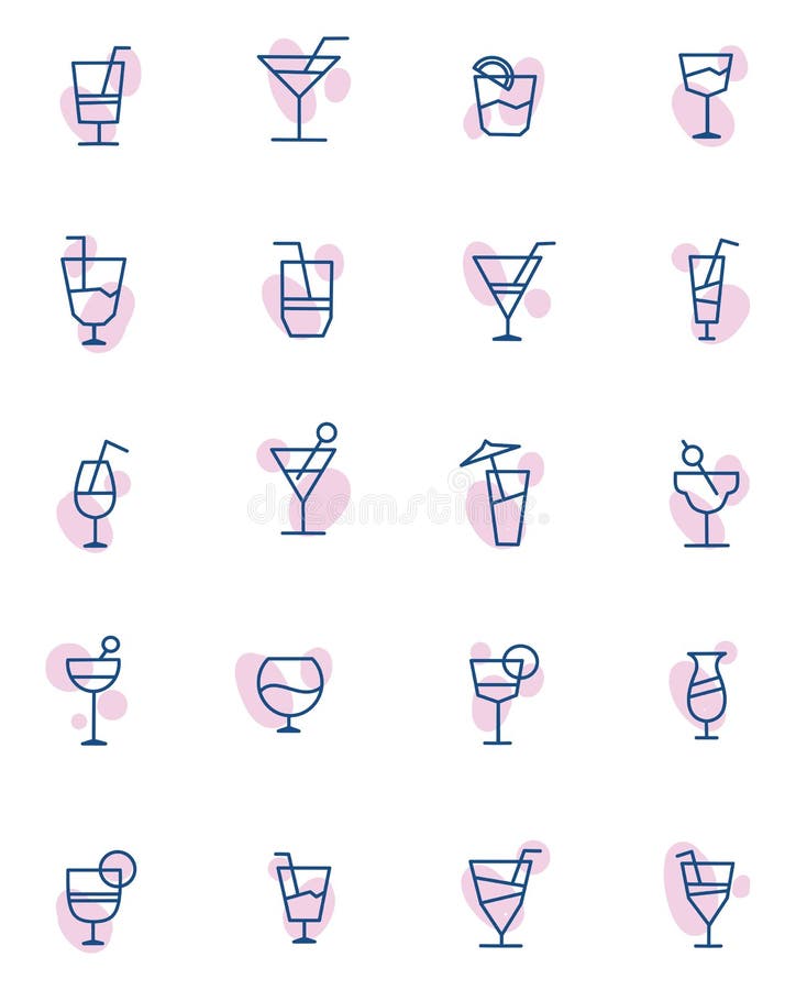 Coctails Icon Set Stock Illustrations – 106 Coctails Icon Set Stock ...