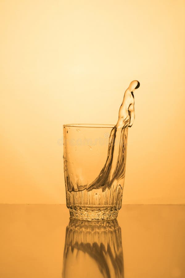 Alcoholic Drink or Water in a Glass, Splash, Splash Stock Image - Image ...