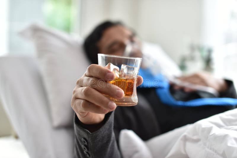 The Alcoholic Even Sleeps in Bed at the Hospital Stock Image - Image of ...