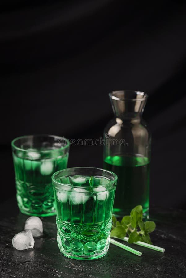 Alcoholic green cocktail stock photo. Image of freshness - 162755230