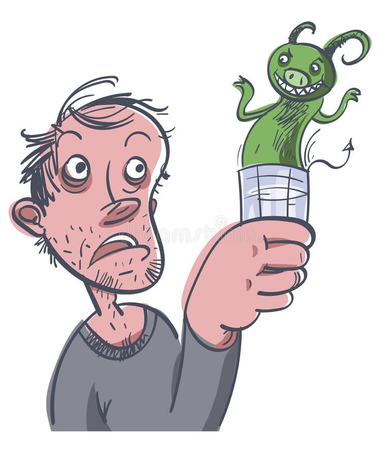 Alcoholic Psychosis. Vector Illustration EPS10 Stock Vector ...