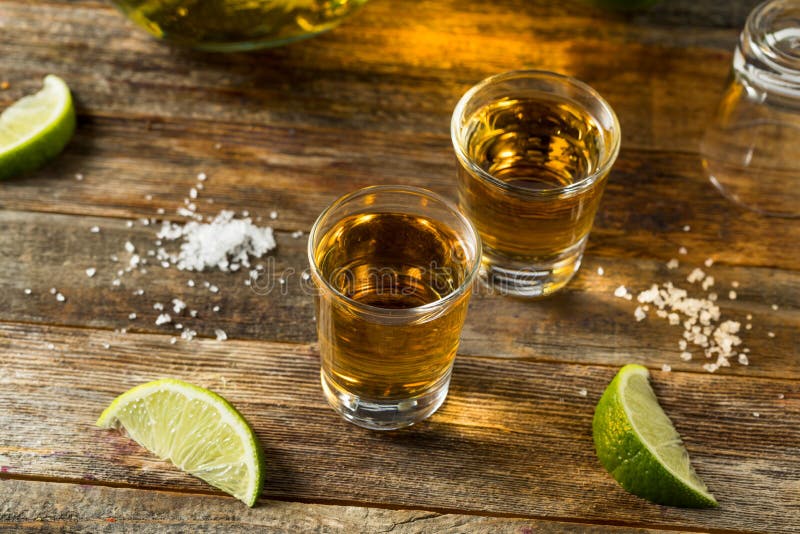 Alcoholic Reposado Tequila Shots Stock Image - Image of drink ...