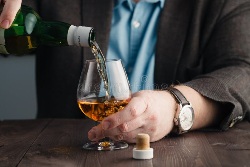 Alcoholism Issue, Drinking after Hard Work Stock Image - Image of shirt ...