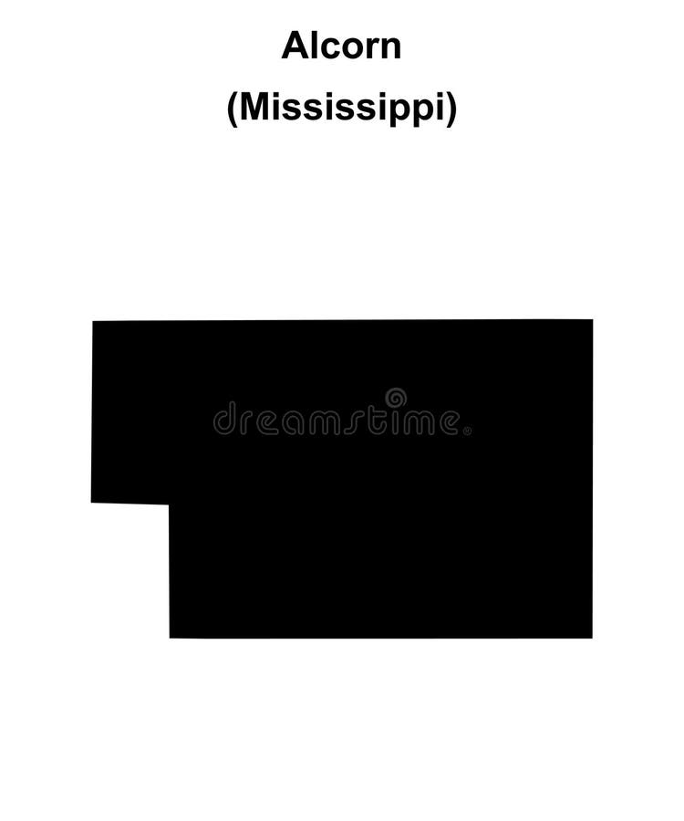 Alcorn outline map stock illustration. Illustration of empty - 361719627