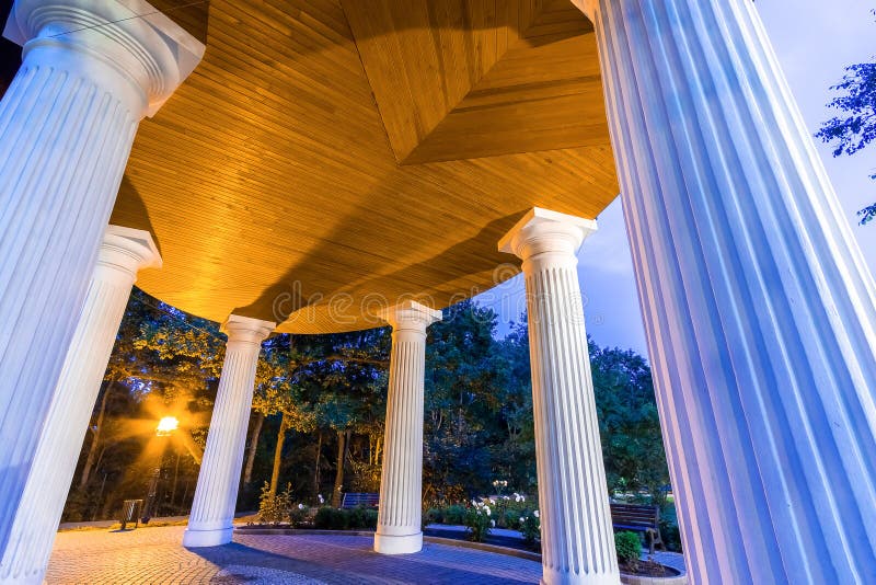 Alcove with white columns stock image. Image of column - 87627389