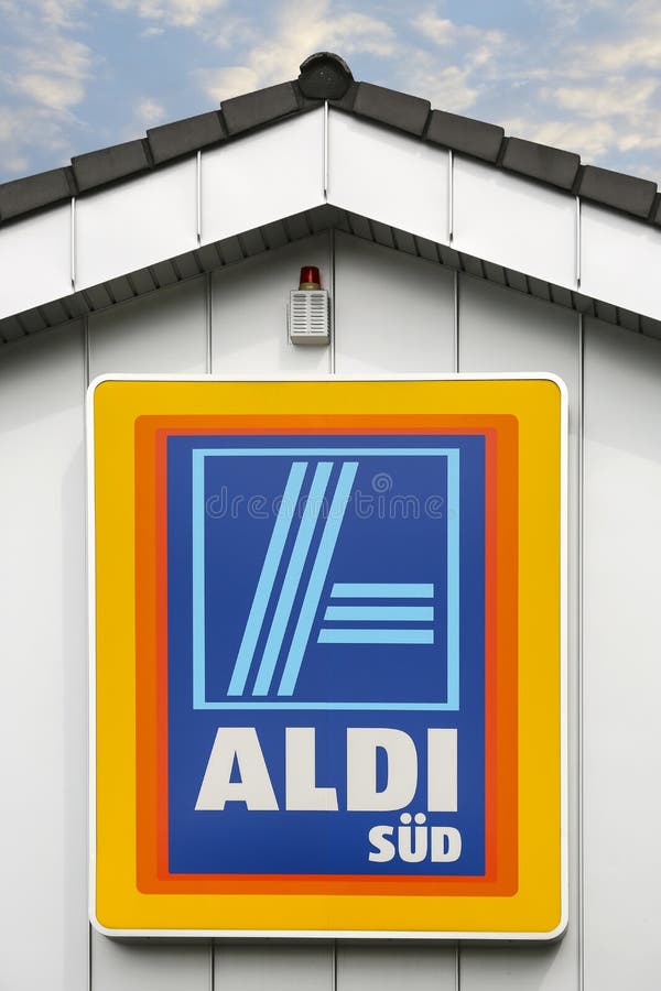 Aldi logo redaktionell arkivfoto. Bild av - 103359953