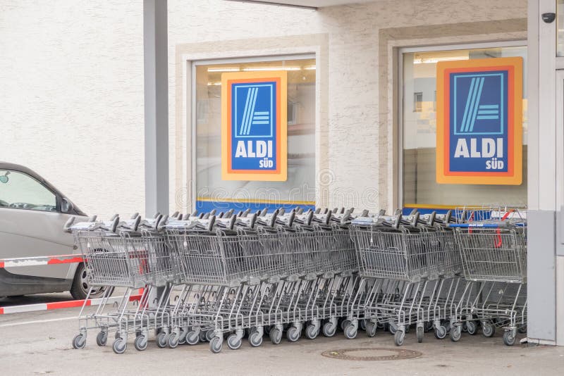 New Aldi shopping carts editorial image. Image of shop - 34430840