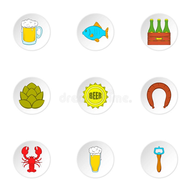 Ale Icons Set, Cartoon Style Stock Vector - Illustration of drawing ...