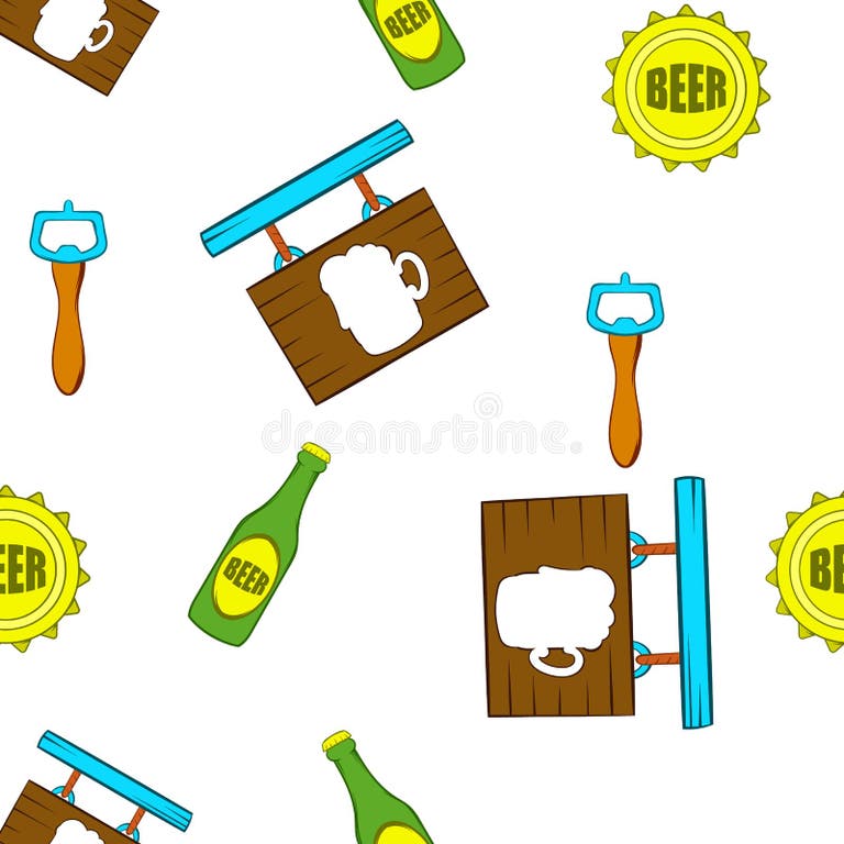 Ale pattern, cartoon style stock vector. Illustration of alcohol - 86653342