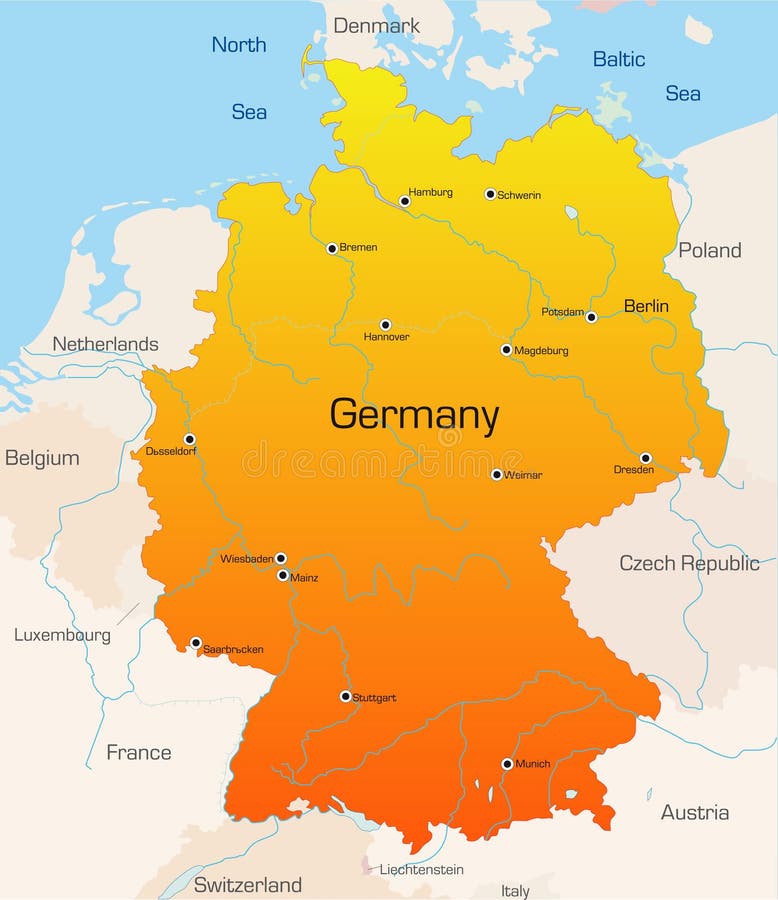 El Mapa Detallado De Alemania Con Regiones O Estados Y Ciudades ...