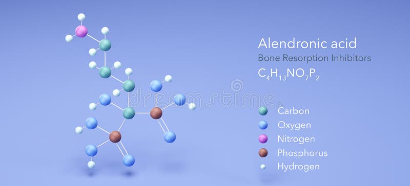 Alendronic Acid Molecule, Molecular Structures, Alendronate, 3d Model ...