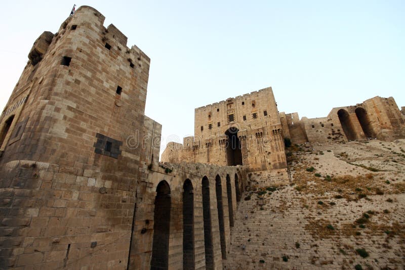 Aleppo Castle in Syria stock image. Image of castle, king - 16676511