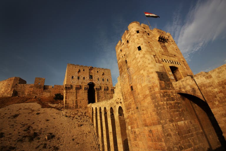 Aleppo Castle in Syria stock image. Image of castle, king - 16676511