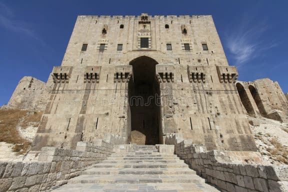 Aleppo Citadel Main Gate stock photo. Image of syria - 43244332