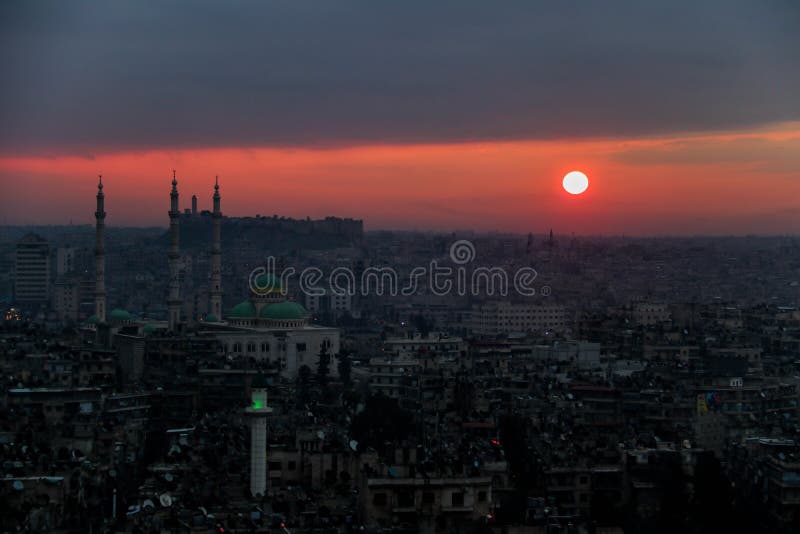 Aleppo City in Syria at Sunrise in 2020 Editorial Photo - Image of ...