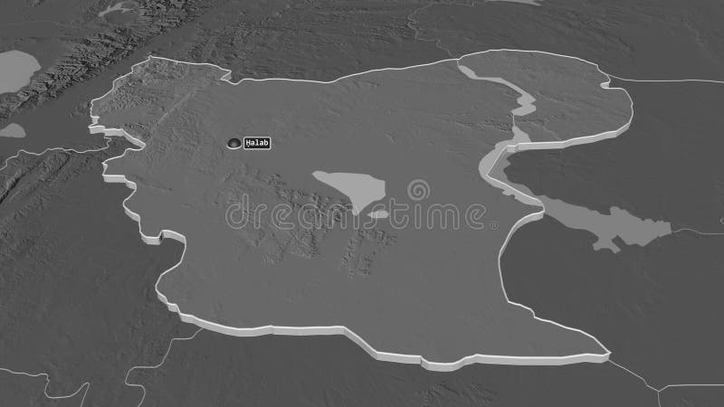 Aleppo, Syria - Extruded with Capital. Bilevel Stock Illustration ...