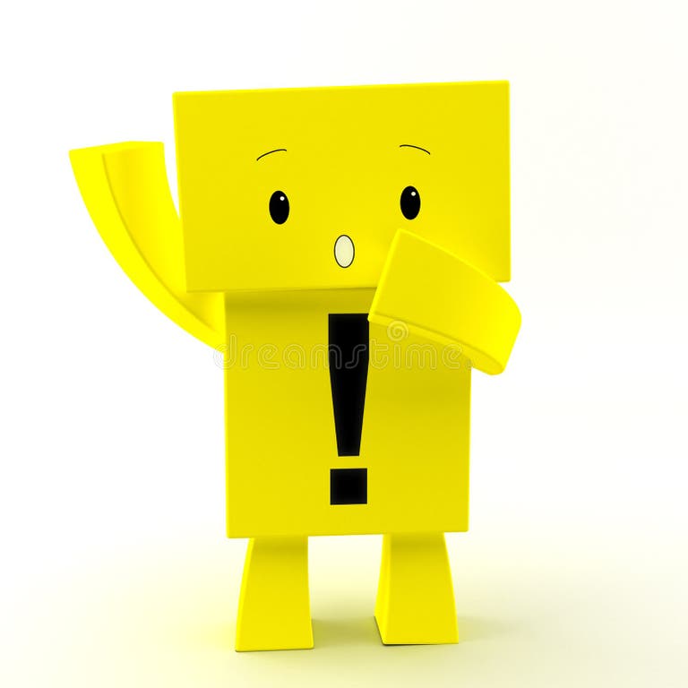 Alert 3D character stock illustration. Illustration of concept - 14646477